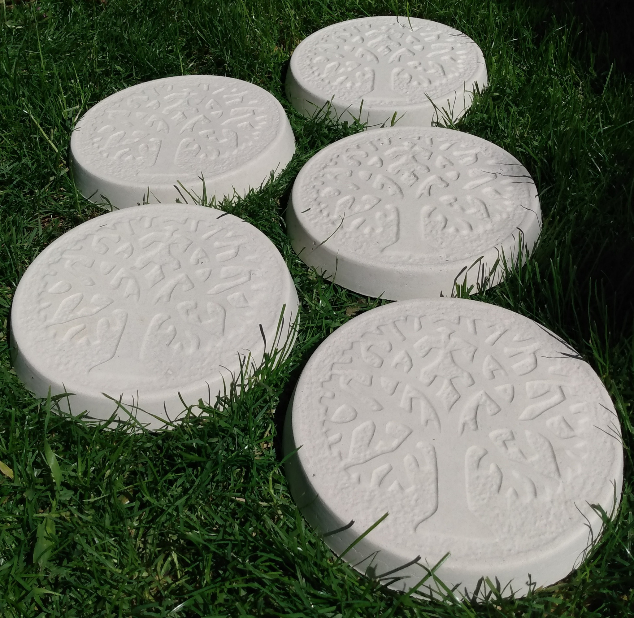 White Tree-Of-Life Stepping Stones - (Pack of 6)