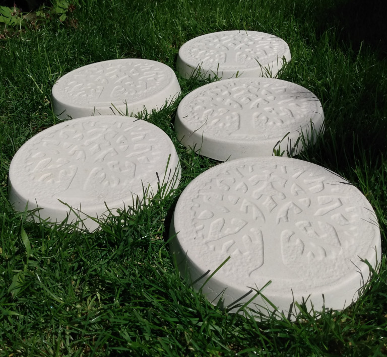 White Tree-Of-Life Stepping Stones - (Pack of 6)